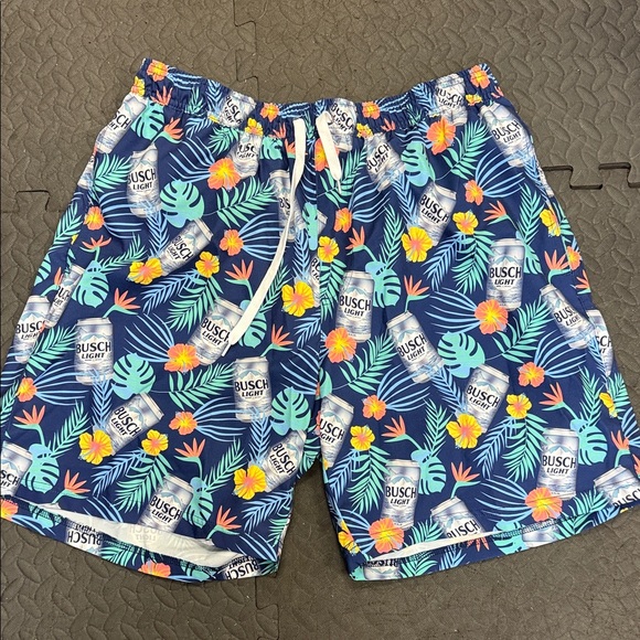 Tipsy Elves | Swim | Mens Tropical Busch Light Swim Shorts Blue | Poshmark